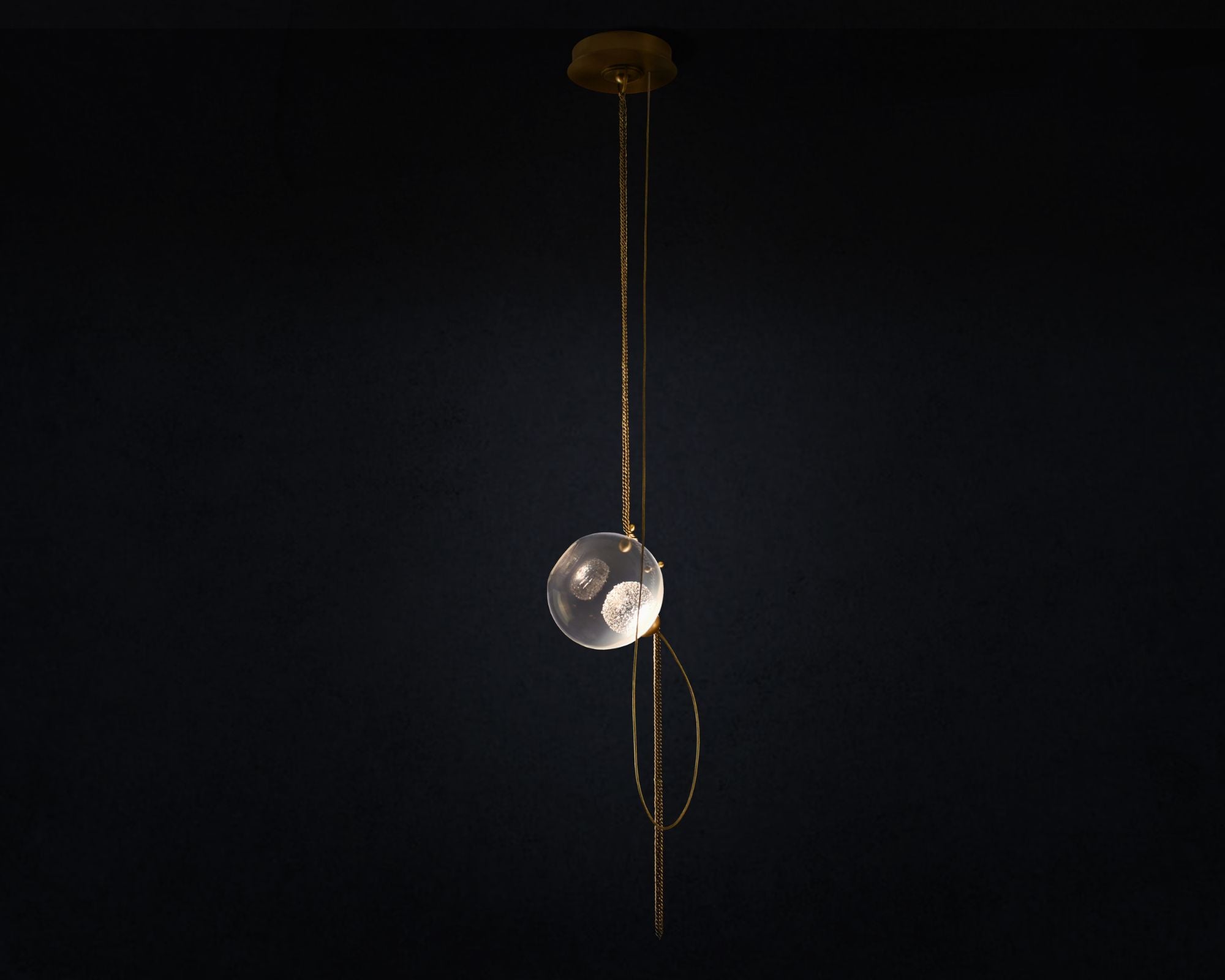 Larose Guyon Abysse 01 Glass Globe Pendant Light & Brass Chain | DSHOP