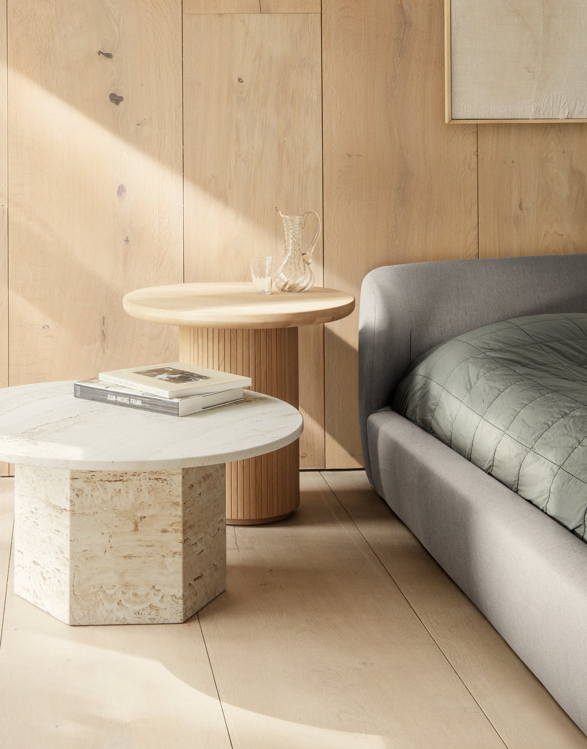 Gubi Epic Coffee Table - Round Ø60 Travertine by GamFratesi | DSHOP
